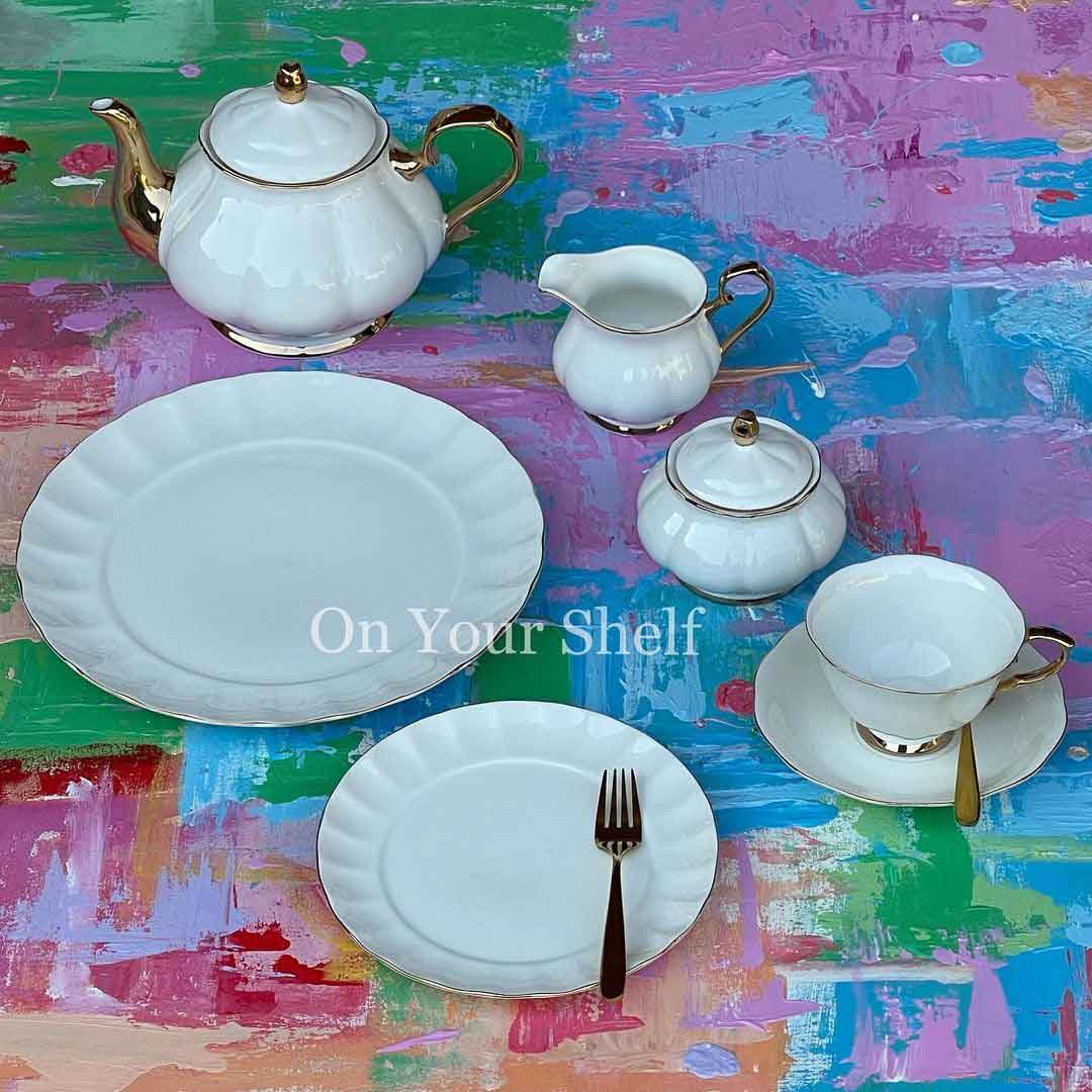 The Plain White 24 Piece Tea Set